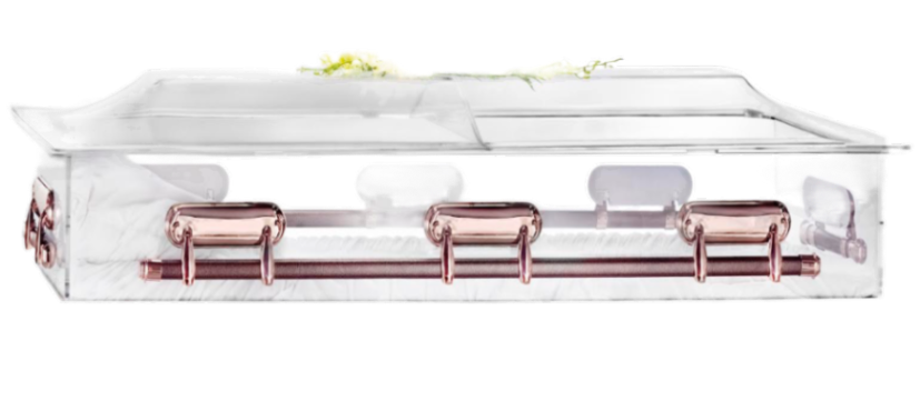 Clear Casket Platinum Collection Rose Gold - Discount Caskets