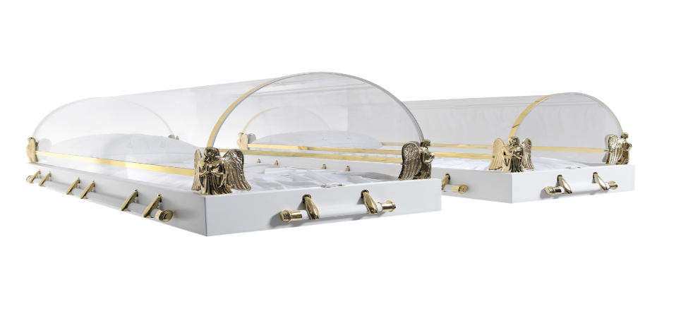 Clear Casket Gold Oversized - Discount Caskets - Discount Caskets