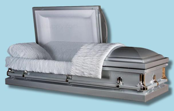Shepard Silver Metal Casket - Discount Caskets - Discount Caskets